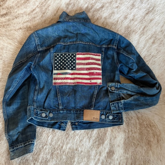 Ralph Lauren | Jackets & Coats | Ralph Lauren Polo Blue Denim Am Flag ...